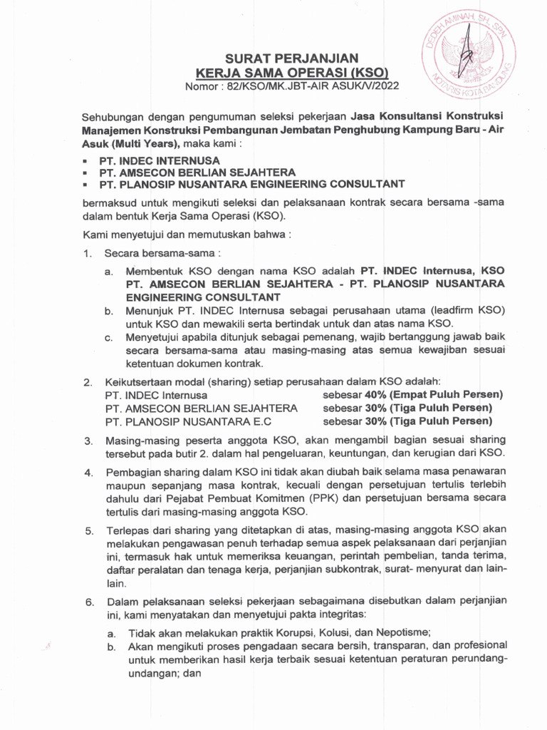 Perjanjian KSO | PDF