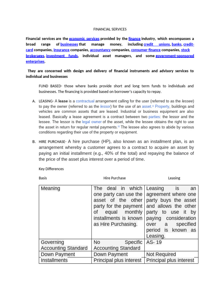 Financial Services | PDF