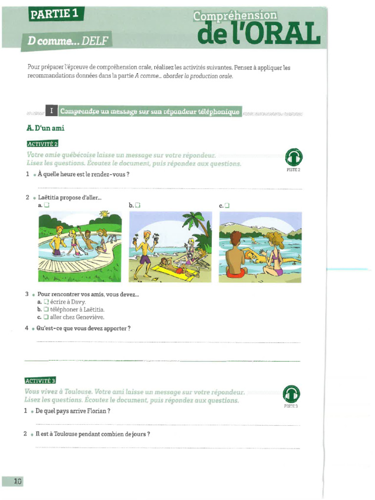DELF A1 Compréhension Orale Partie 1 | PDF