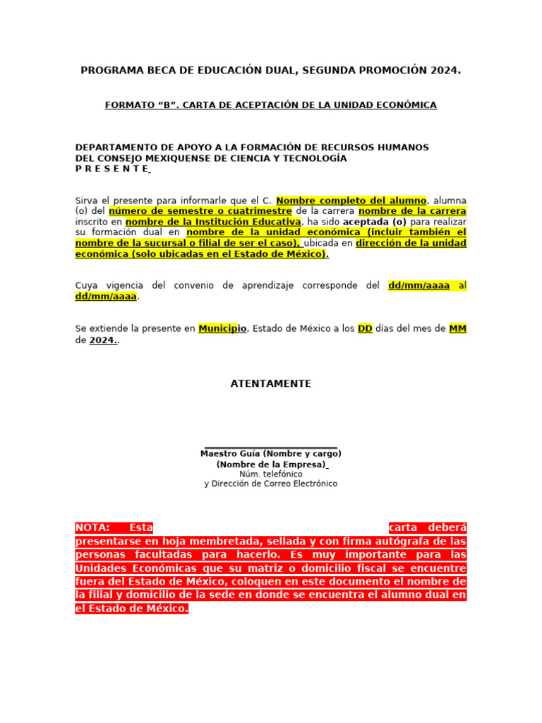 Formato - B - 2024 DUAL | PDF