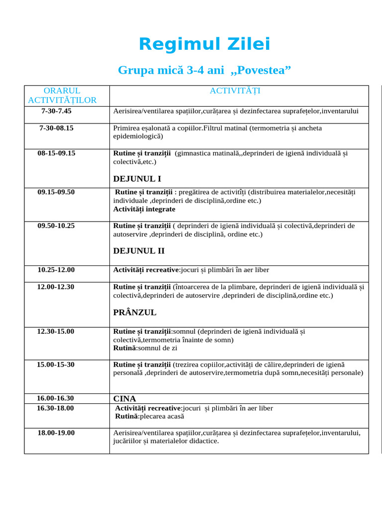 Regimul Zilei | PDF