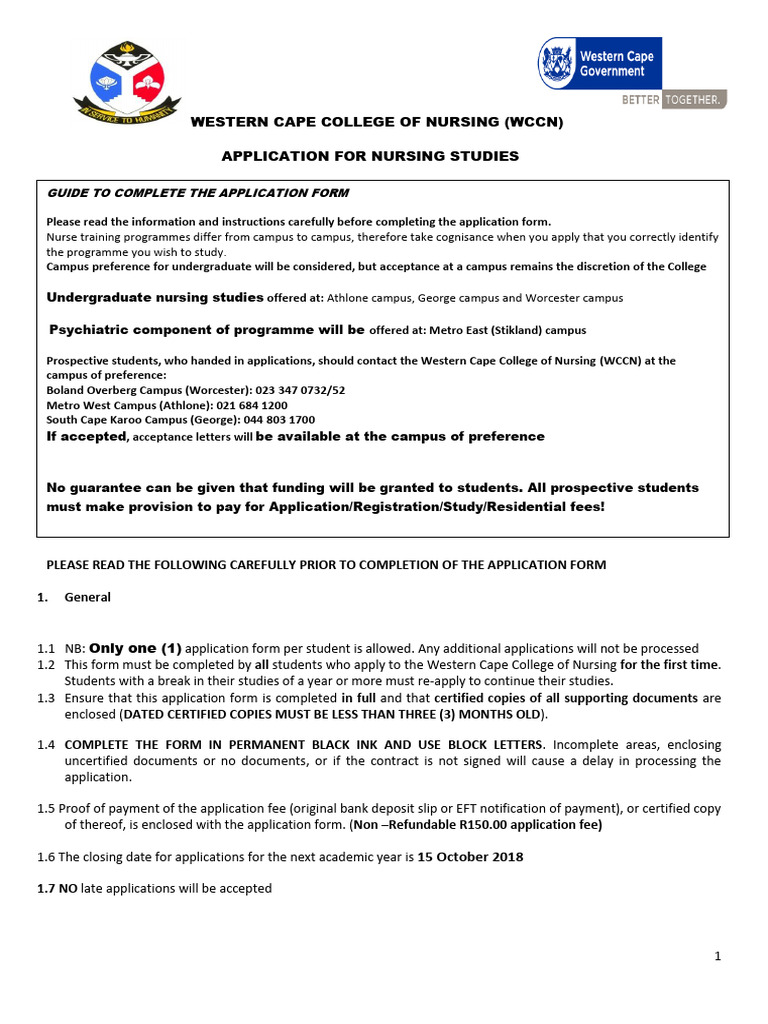 Application Form Nursing | PDF