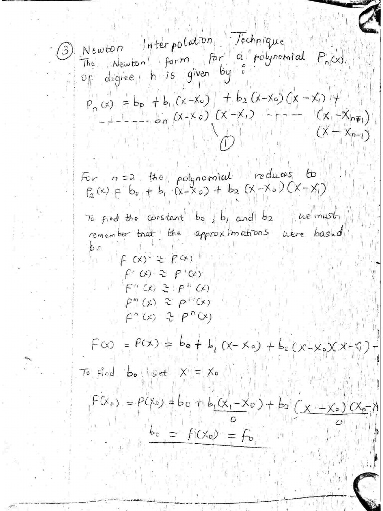 Newtons Interpolation Techniques Pdf