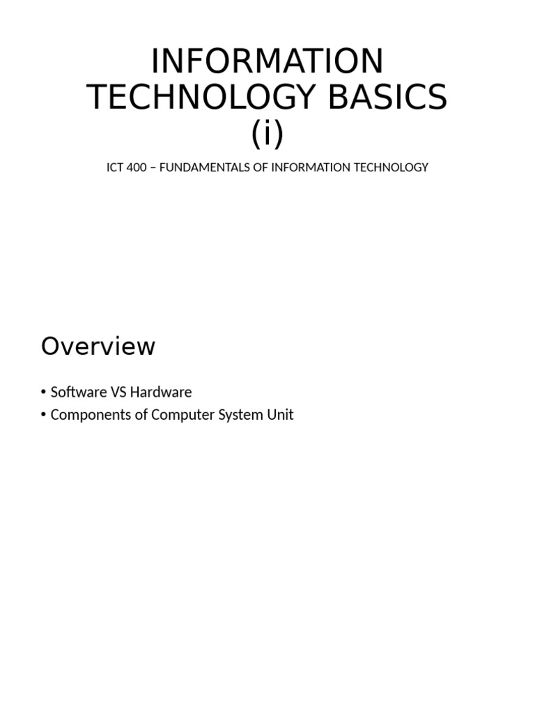 CH2 - Information Technology Basics | PDF