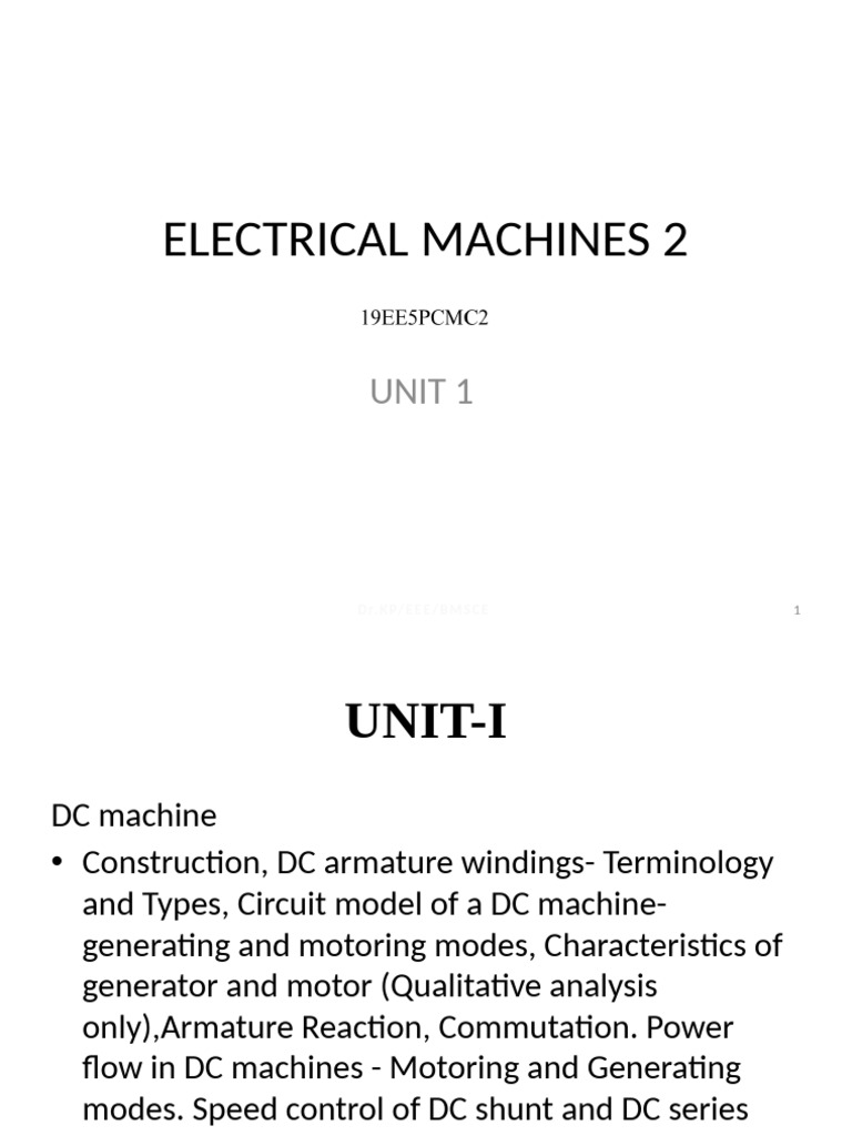 Construction of DC Machine | PDF