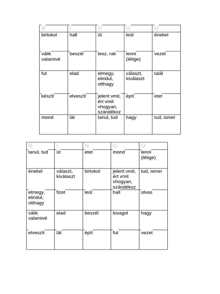 Bingo Irreg Ver | PDF