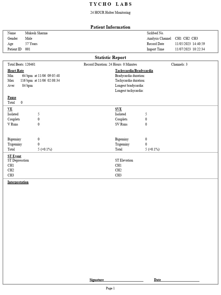 Mukesh Sharma-24 Holter Study | PDF | Clinical Medicine ...