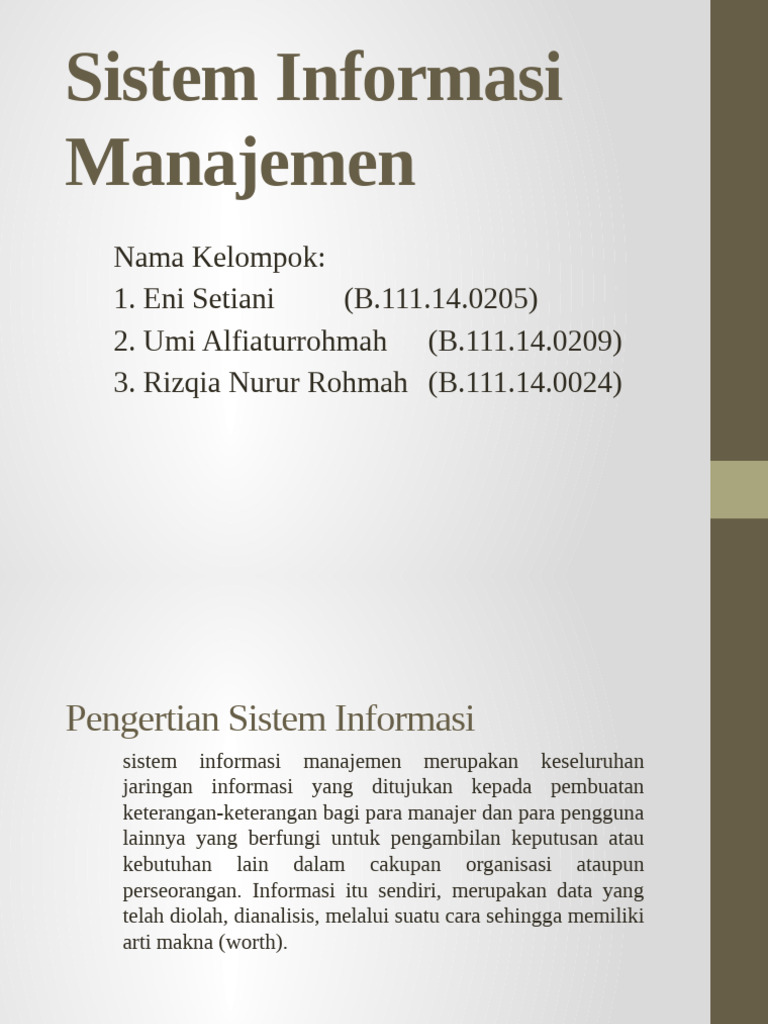 Sistem Informasi Manajemen | PDF