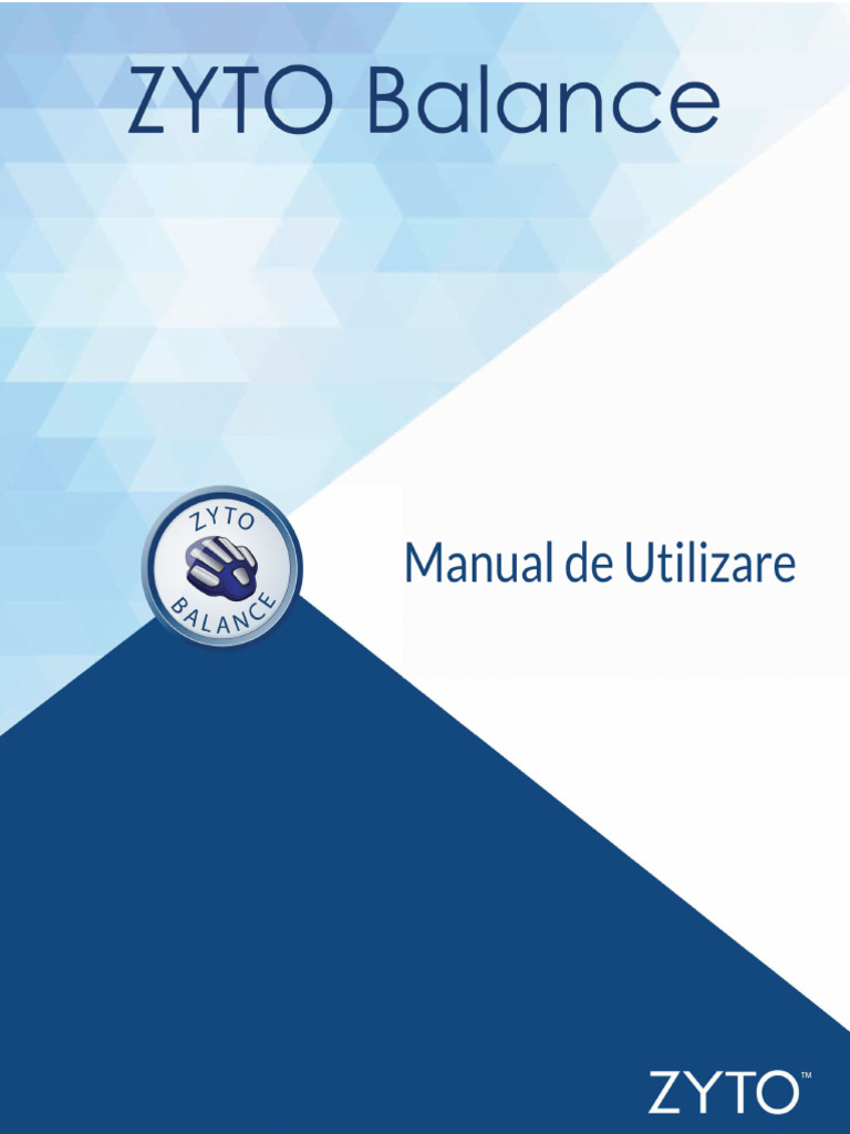 Balance User Manual - Romanian | PDF