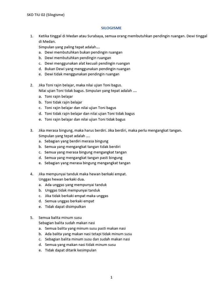 Tiu 02 Silogisme | PDF