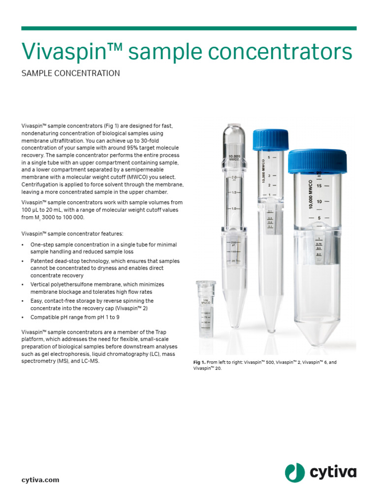 Vivaspin Protein Concentrator | PDF
