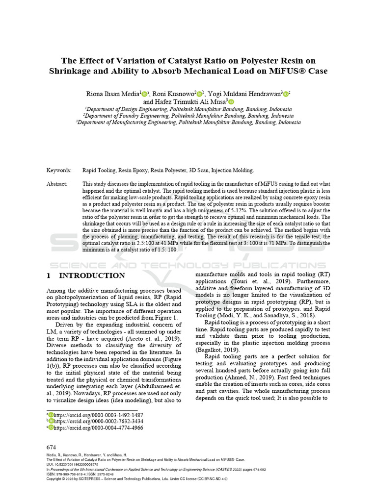 The Effect of Variation of Catalyst Ratio On Polyester Resin On ...
