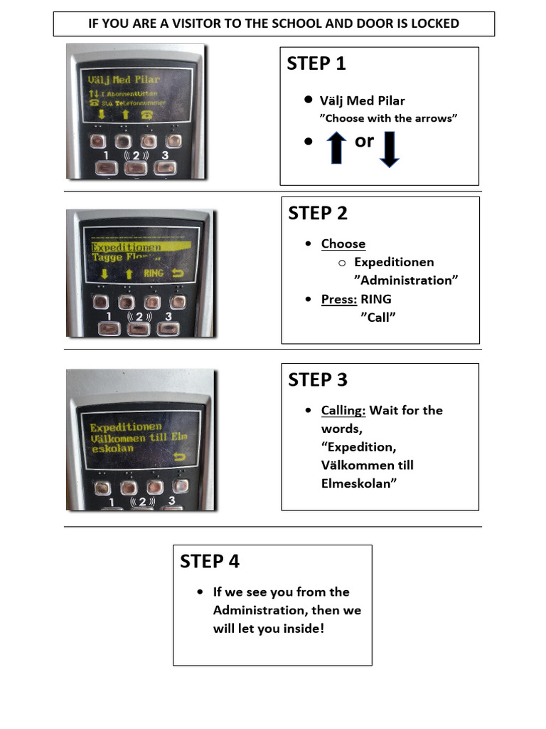 Keypad Calling Instruction For Visitors | PDF