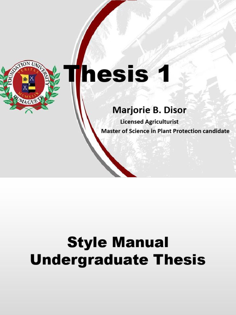 Thesis 1. Lecture | PDF