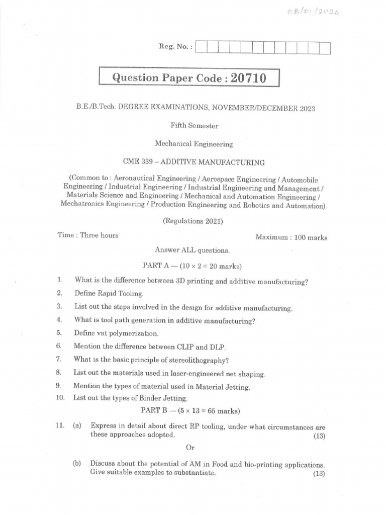 QP - Additive Manufacturing - R2021 - 2023 Nov | PDF