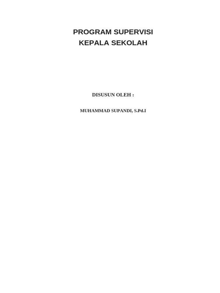 Program Supervisi | PDF