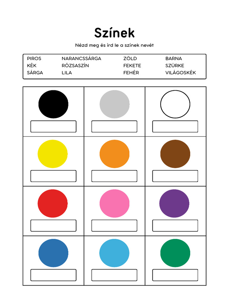 Colorful Color Theory Vocabulary Worksheet | PDF