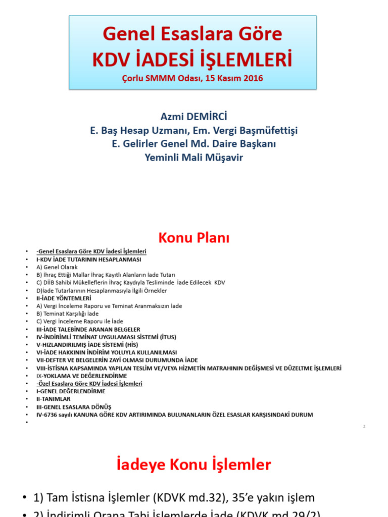Sunum - KDV İadesi̇ | PDF