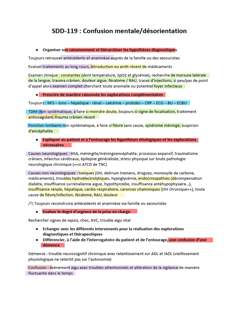 119 Confusion Et Désorientation | PDF