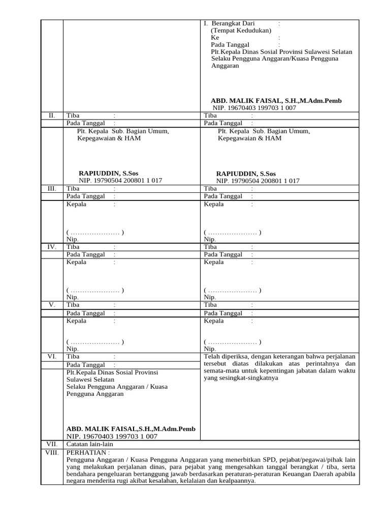 SPPD Lembar II 2024 New | PDF