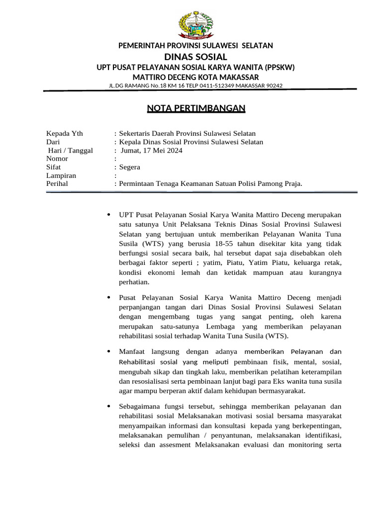 Nota Pertimbangan | PDF