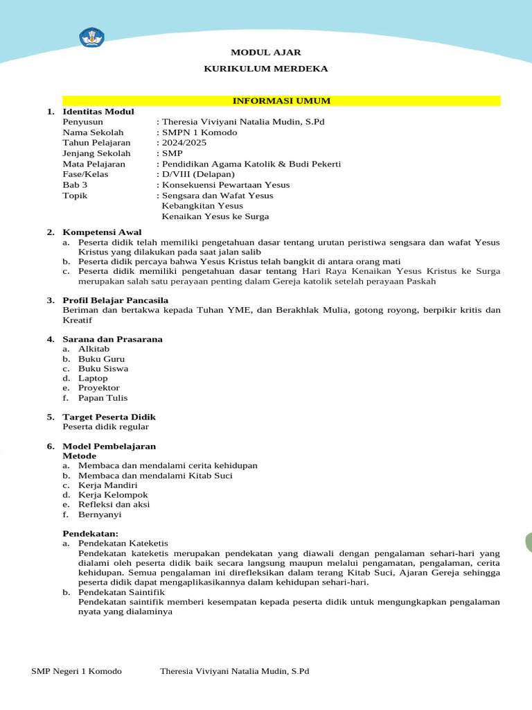Modul Ajar Kelas 8 Bab 3 Topik 6 7 8 Pdf