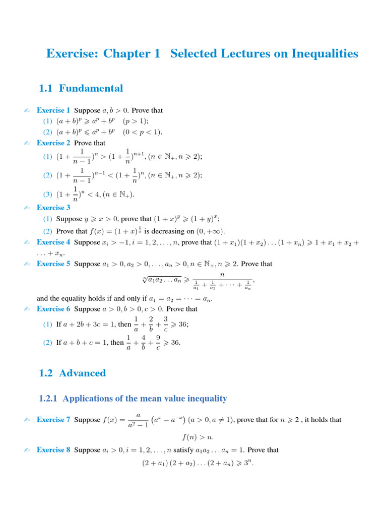 Advanced Mathematics - Exercise | PDF