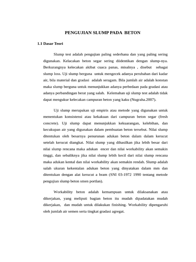 Pengujian Slump Beton | PDF