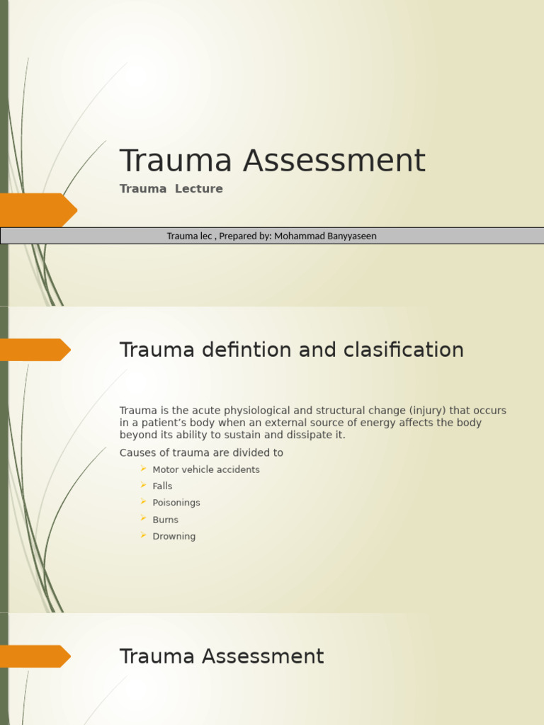 Trauma Mohammad Banyyaseen | PDF