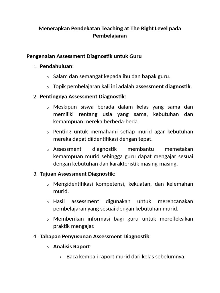 Menerapkan Pendekatan Teaching at The Right Level Pada Pembelajaran | PDF
