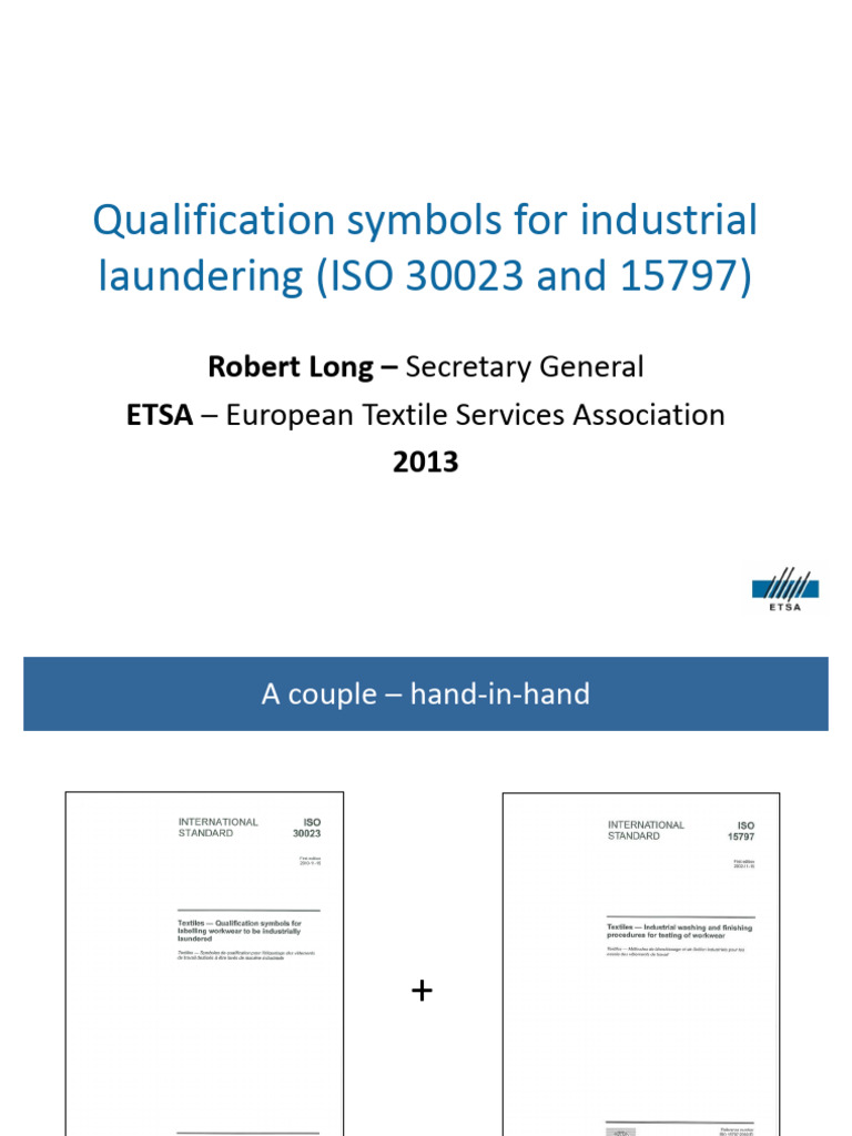 ETSA Presentation On Qualification Symbols For Industrial Laundering | PDF