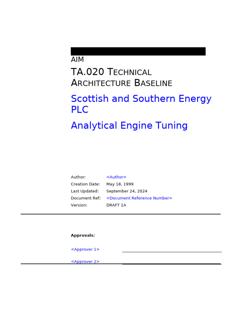 TA020 Current Technical Architecture Baseline | PDF