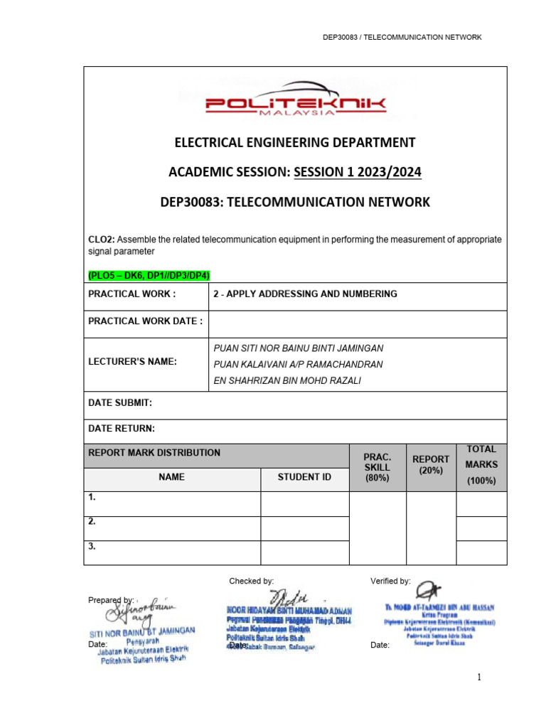 PW2 Apply Numbering and Addressing | PDF