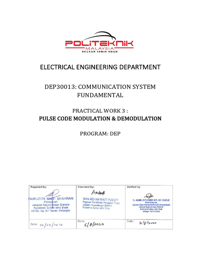 Labsheet 3 PCM | PDF