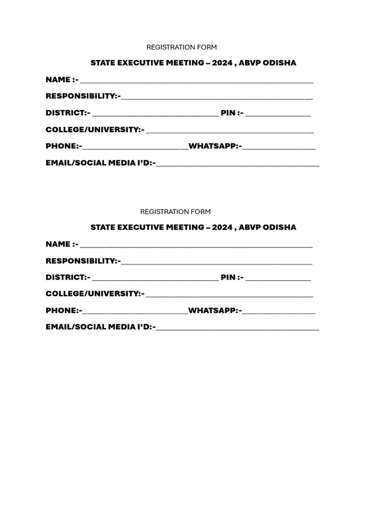 Abvp Regd - Form Sec | PDF