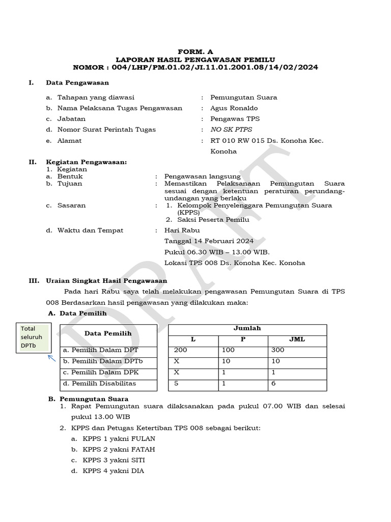 Contoh Pengisian | PDF