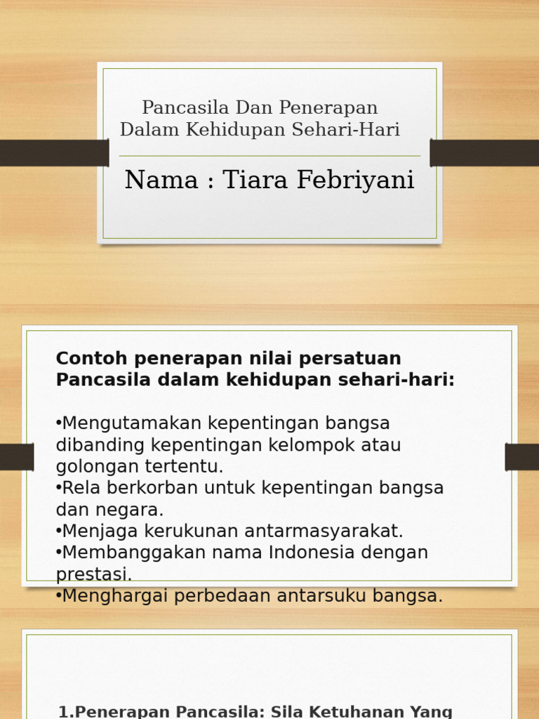 Pancasila Dan Penerapan Dalam Kehidupan Sehari-Hari TIARA | PDF