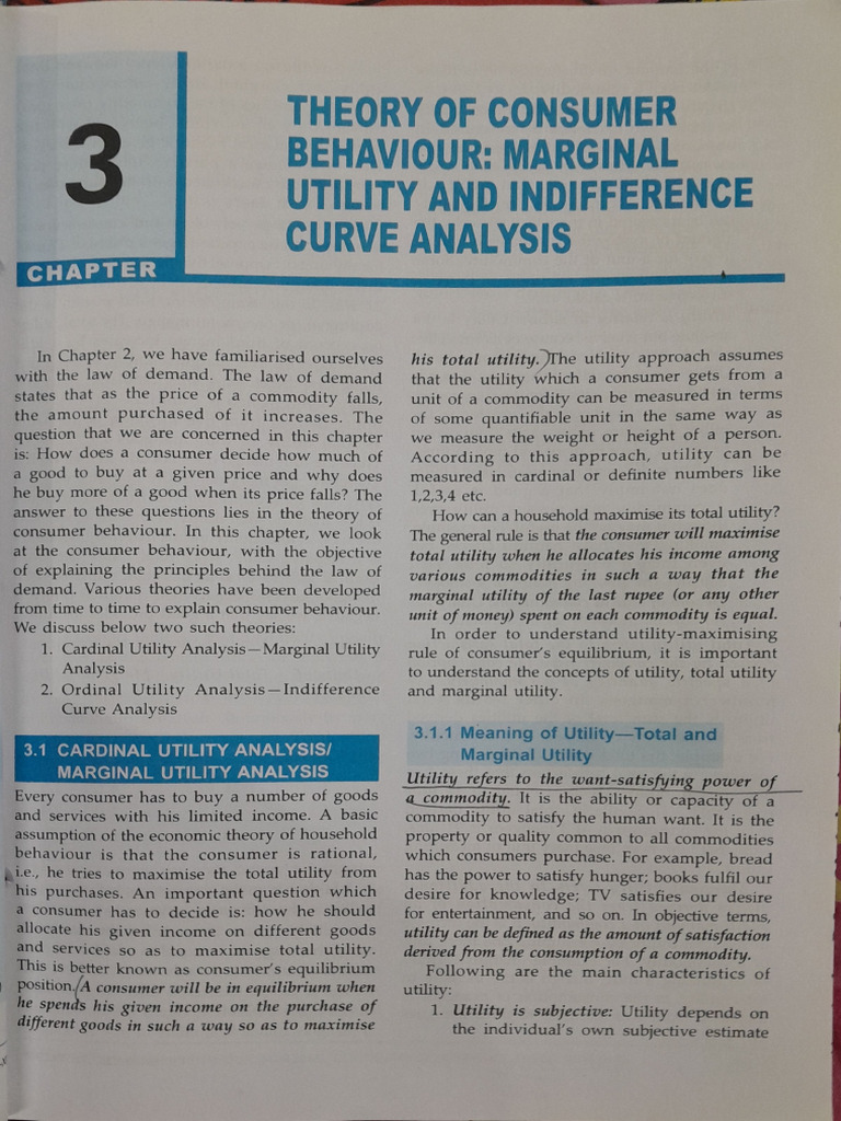 Economics Theory of Consumer Behaviour | PDF