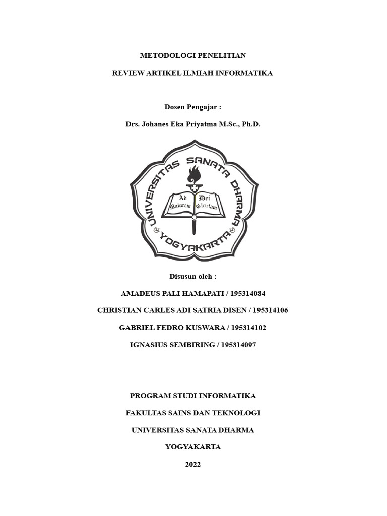 Review Artikel Ilmiah Informatika 3 - Metopen C | PDF