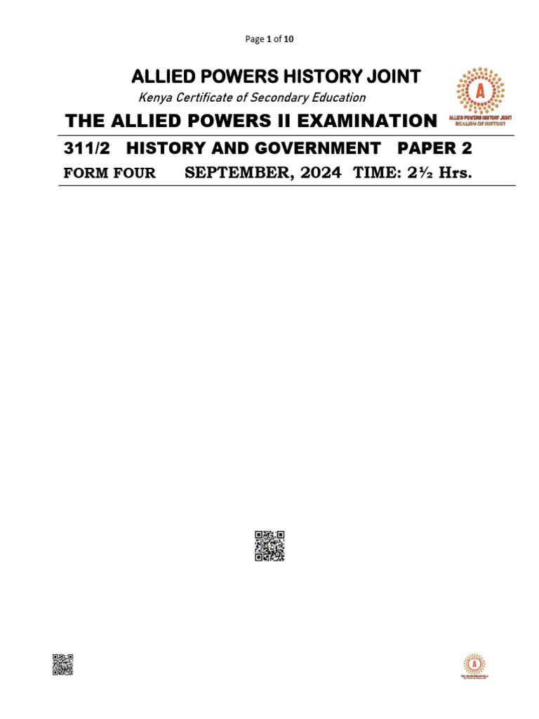 Allied Powers Ii History Joint PP2 2024 MS | PDF