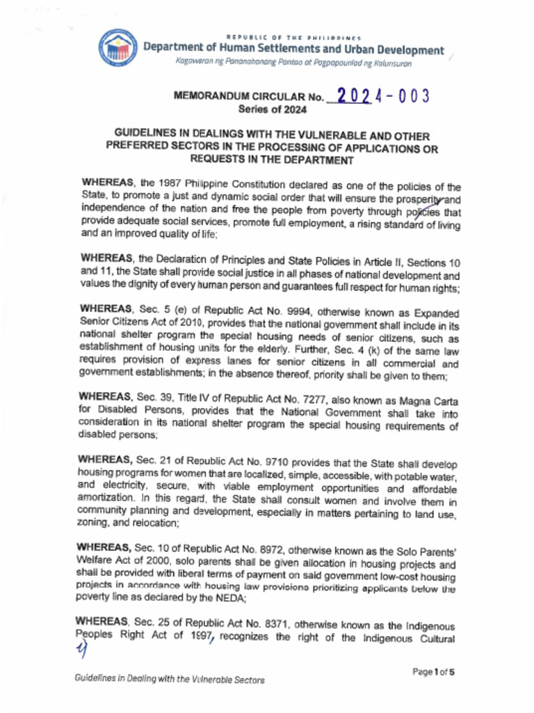 Memorandum Circular No. 2024-003 | PDF