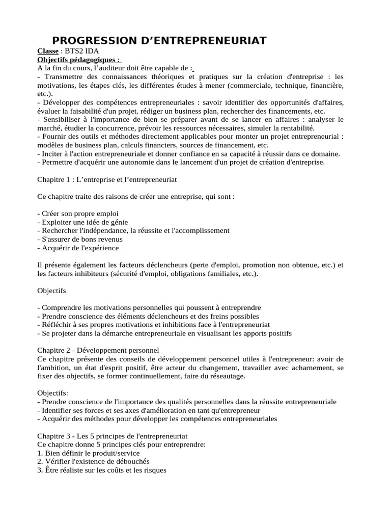 Progression Du Cours CDG FC2 | PDF