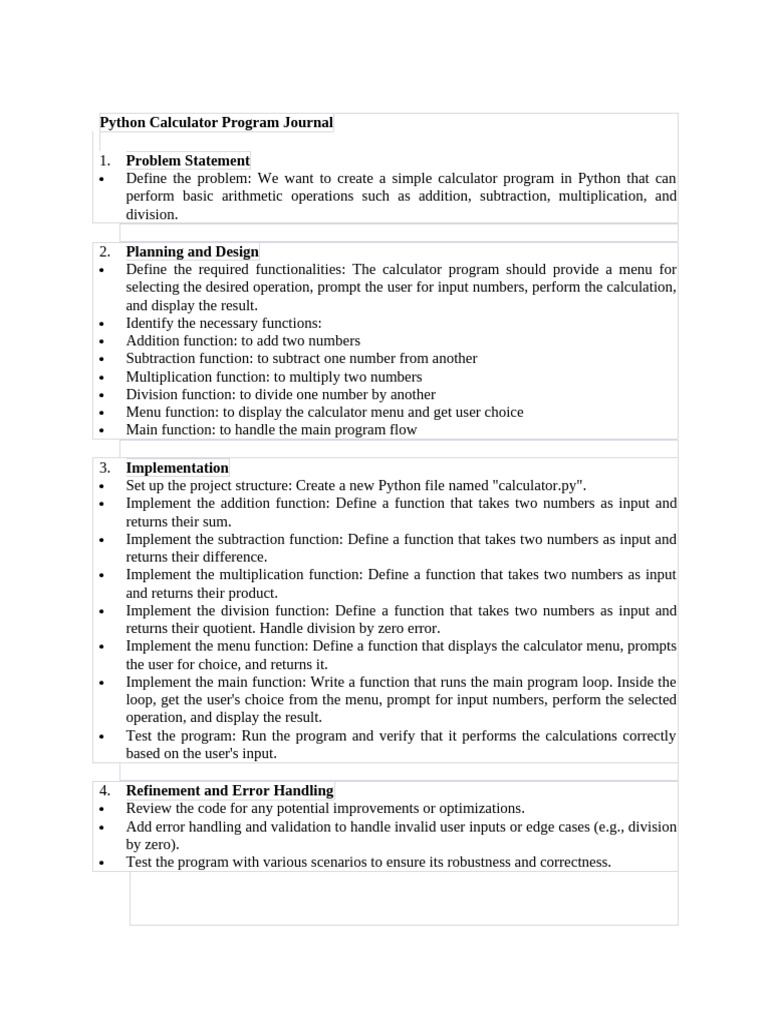 How To Python Calculator Program | PDF