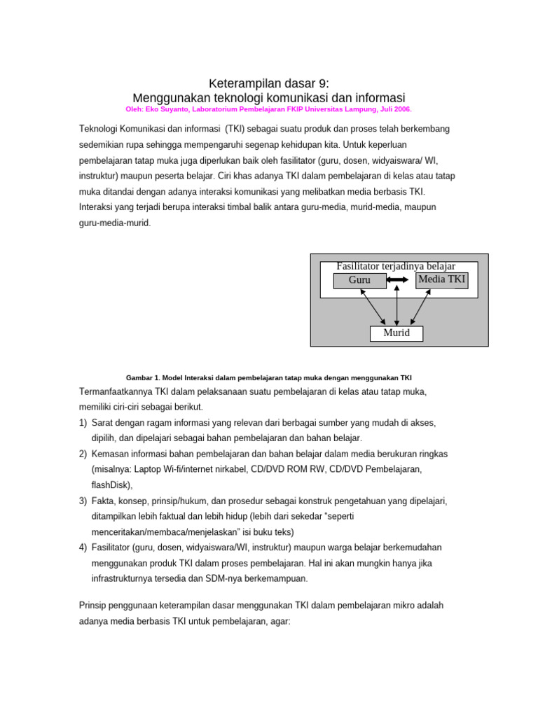 Keterampilan Dasar 9 Menggunakan TKI | PDF