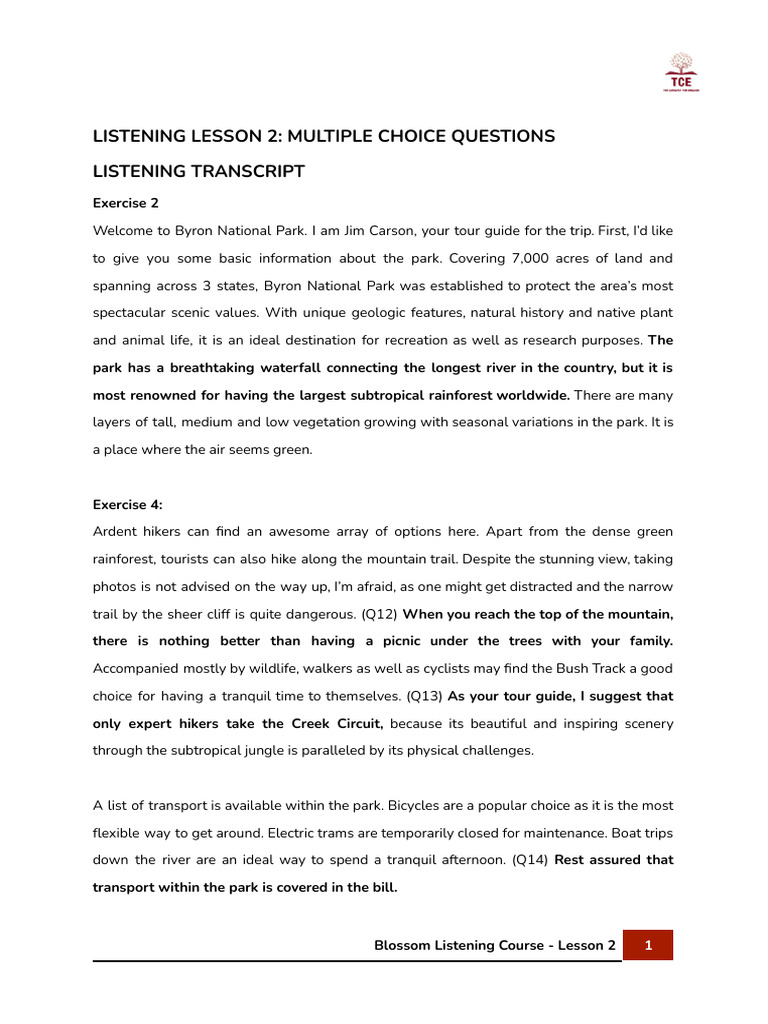 Inter 2408-2 - Listening Lesson 2 TRANSCRIPT | PDF