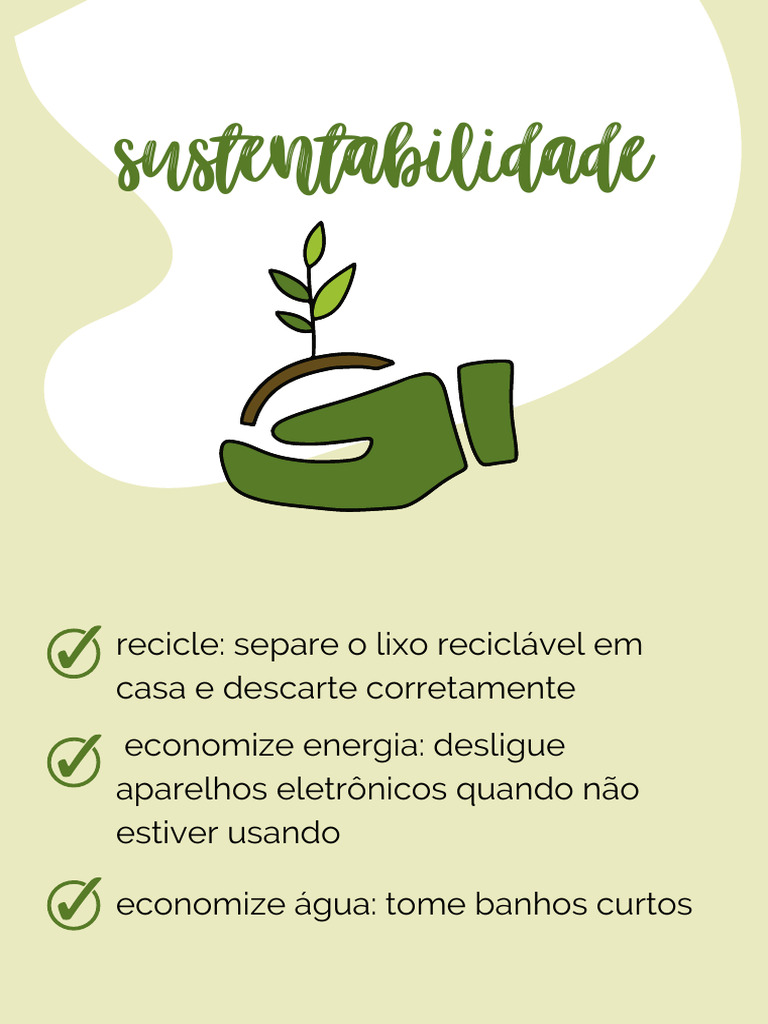 Panfleto de Dicas de Sustentabilidade PDF | PDF
