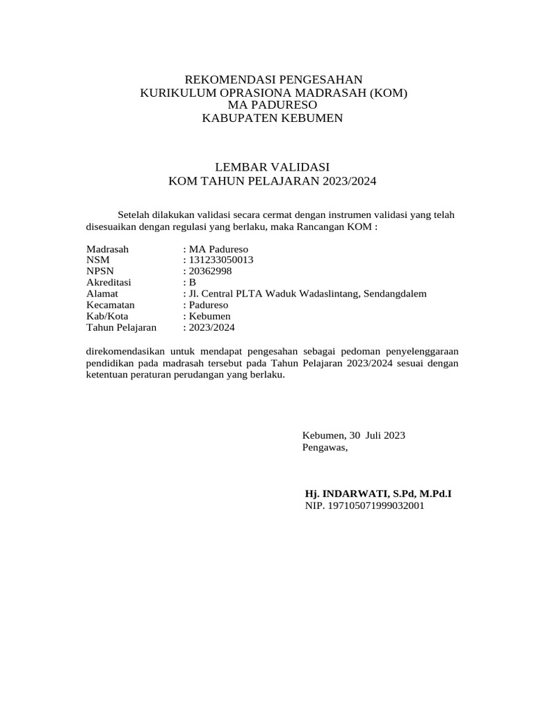 2 Lembar Validasi | PDF