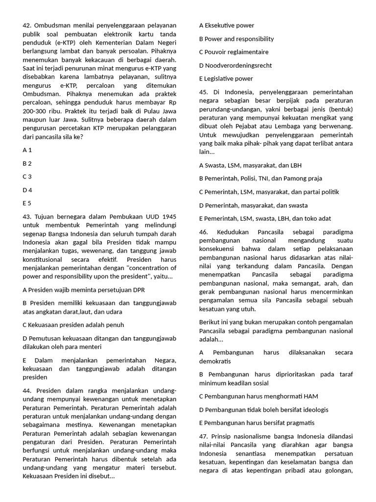 Matriks A B PSL Biru 1 - 54 | PDF