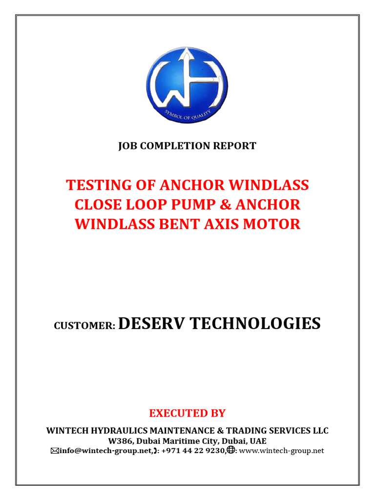 Deserv Technologies - Job Completion Report | PDF