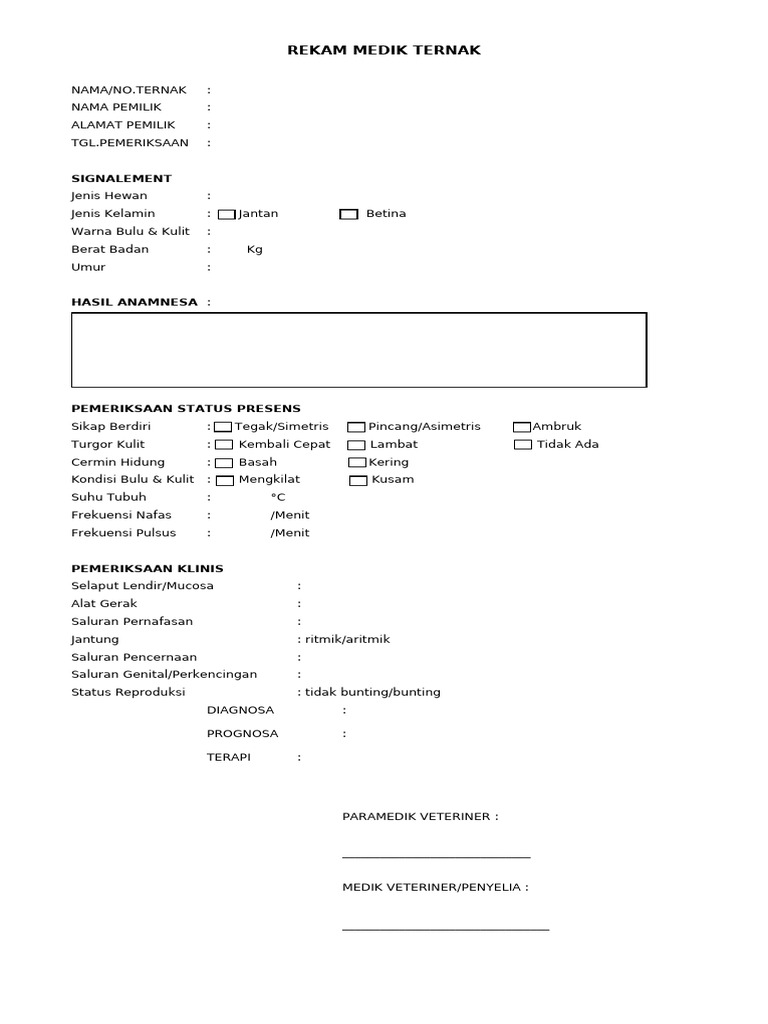 Form Rekam Medik | PDF